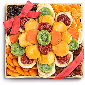 A Gift Inside Bloom Dried Fruit Deluxe Tray Basket Arrangement for Holiday Birthday Healthy Snack Business Kosher 2.75 Pound