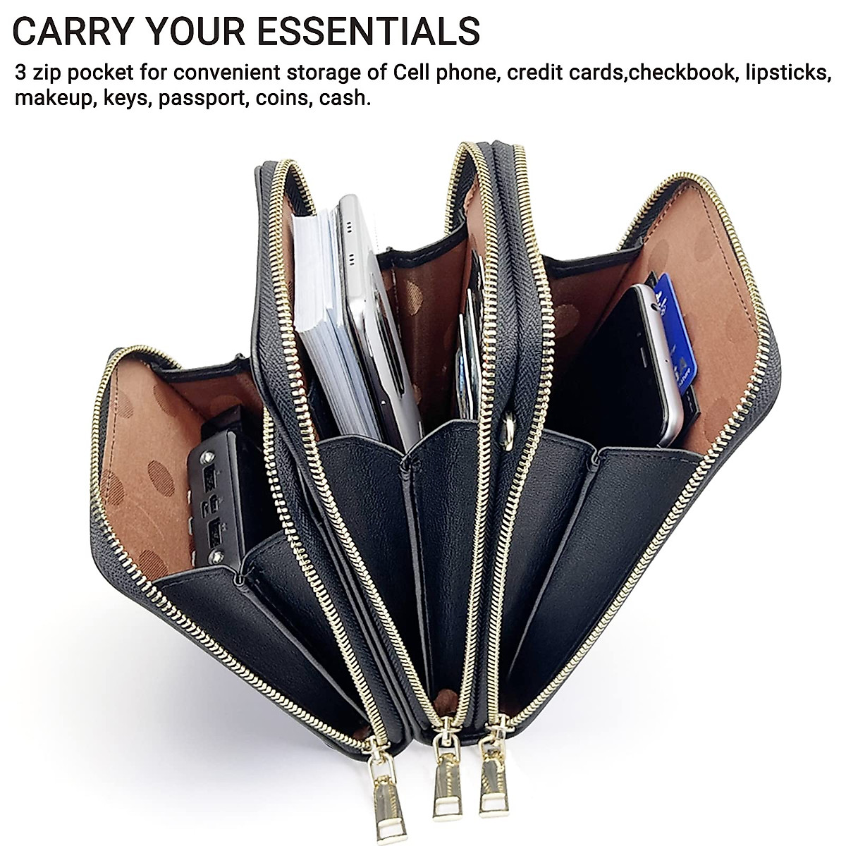 NoChoX Small Crossbody Bags for Women, RFID Blocking Phone Purses, Shoulder Handbags with Credit Card Slots, Adjustable Strap, Pink