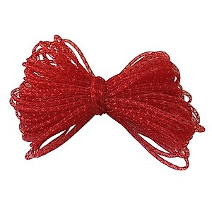 Red Iridescent Deco Mesh Tubing - 8mm x 15 Yards, Wreath, DIY, Arts & Crafts, Wedding, 4th of July, Bouquet, Bows, Fall, Christmas, Valentine's Day, President's Day, Memorial Day