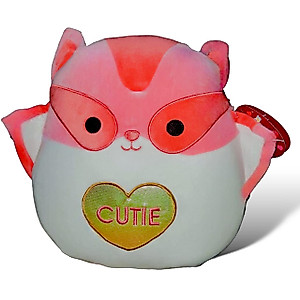 Squishmallows Official Kellytoy Rayn Sugar Glider 12 Inch Hot Pink and White with “ Cutie” on Belly Plush - 2023 Valentine’s Squad Stuffed Animal Toy Pillow