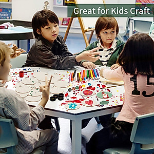 Fuyit 100Pcs 3.5 Inch Wooden Christmas Ornaments Unfinished Wood Slices with Holes, Predrilled Wood Round Circles Blank Discs for DIY Crafts Party Decorations