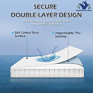 Split Mattress Protector for Adjustable or Split Beds, 100% Waterproof Terry Cotton - Fitted Sheet Style Breathable Mattress Cover - 12" Deep Pocket [Split Queen (2 PC 30" X 80")]