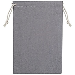 DR 100 Percent Cotton Muslin Drawstring Bags 12-Pack For Storage Pantry Gifts (Smoke 120033)