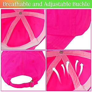 Cozypower 4 Pcs Neon Hats for Women Men Cotton Hat Adjustable Neon Hat for Outdoor Activities Season (Baseball Hat)