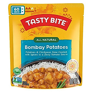 Tasty Bite Indian Bombay Potatoes, Microwaveable Ready to Eat Entrée, 10 Ounce (Pack of 6)