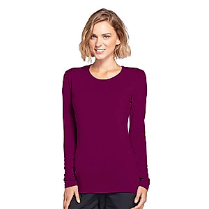 Cherokee Women's Long Sleeve Knit Shirt, Wine, Small