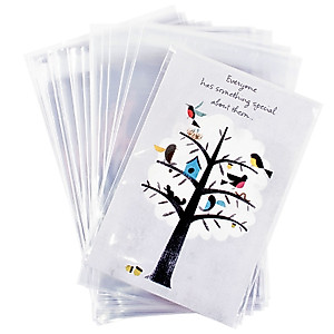 Clear Resealable Display Cellophane Bags Gift Treat Basket Supplies, Adhesive Closure for Snacks, Cards, Envelope Letters, Candy, Party Supplies (100 Bags) by Super Z Outlet (5" x 7")