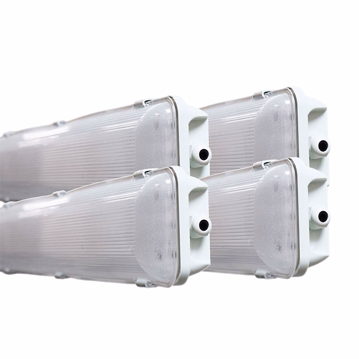 Orilis (4-Pack LED Vapor Tight Lights | 4FT Garage Shop Light Waterproof Fixtures | Commercial Water Resistant Lighting for Outdoor Parking Lot Car Wash Warehouse Patio | 6500K IP65 85-277V