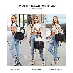 LOVEVOOK Laptop Backpack for Women, Convertible Work Backpack Purse, Laptop Tote Bag with USB Port,Teacher Nurse Work Bags for Women, Cute Waterproof Computer Daypacks for College Travel