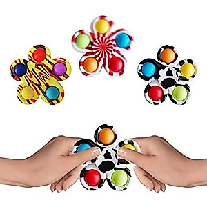 20 Pcs Pop Bubble Fidget Spinners for Party Favors, Hand Fidget Bulk Toys for Classroom Prizes, Halloween Christmas Valentine Gifts for Kids Goodie Bag Stocking Stuffers