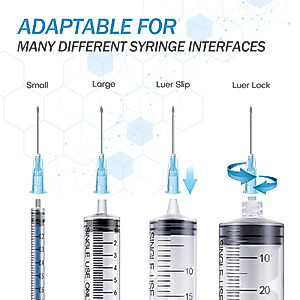 100Pack 23 Gauge 1 Inch 25MM Sterile Disposable Injection Needle for Lab Industrial Measuring, Refilling Inks, Plant and Crafts, Individually Wrapped