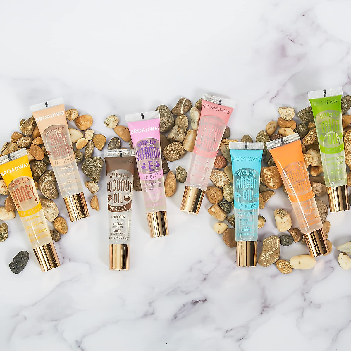 Broadway Vita-Lip Clear Lip Gloss 0.47oz/14ml (3PCS - Mint & Coconut & Rosehip Oil) (4 PCS SET)