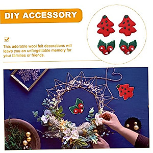 Garneck 10pcs Wool Felt Poke Fun Christmas Decor Christmas Tree Ornaments Home Decorations DIY Xmas Decorations Art Crafts Christmas Felt Tree Hair Pin Felt Charm Hand-Made Adornment