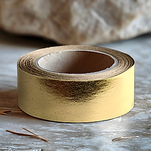 SIDAZON Gold washi Tape Gold foil washi Tape for Wall Decor Decorative Tape Crafts Washy-Tape Mirror Tape Gold Strips Gold Duct Tape Metallic washi Tape Self Adhesive Masking Tape 0.59in x33FT (Gold)