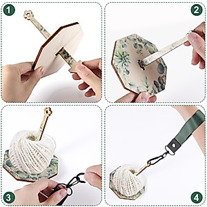 Wrist Yarn Holder, Wood Yarn Ball Holder with Wristband Portable Yarn Minder Spinner Knitting Supplies Yarn Holder Organizer Stand Crocheting Gift for Craft Lover