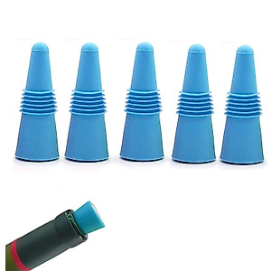 HG HGROPE Silicone Reusable Wine Beverage Bottle Stoppers, Blue