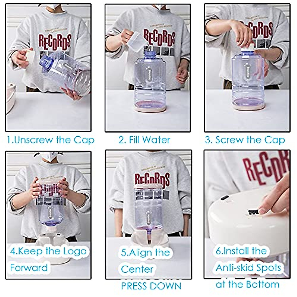 kathson Automatic Cats Dog Water Dispenser for Kitten Puppy Large Small and Medium-Sized Pet Feeding and Drinking, 1 Gallon