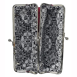 NGIL Double Frame Vintage Style Clutch Purse Wallet (HOTPINK)