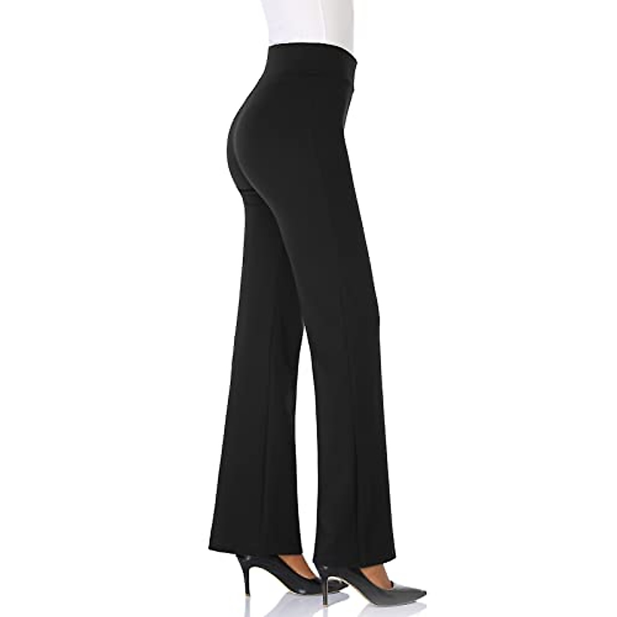 Tapata Women Dress Pants 32" High Waist Stretchy Bootcut Pants Tall, Petite, Regular for Office Work Business Black L/14
