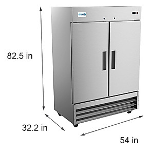 KoolMore - RIF-2D--SS 54" 2 Door Stainless Steel Upright Commercial Reach-in Freezer - 47 cu. ft (RIF-2D-SS)