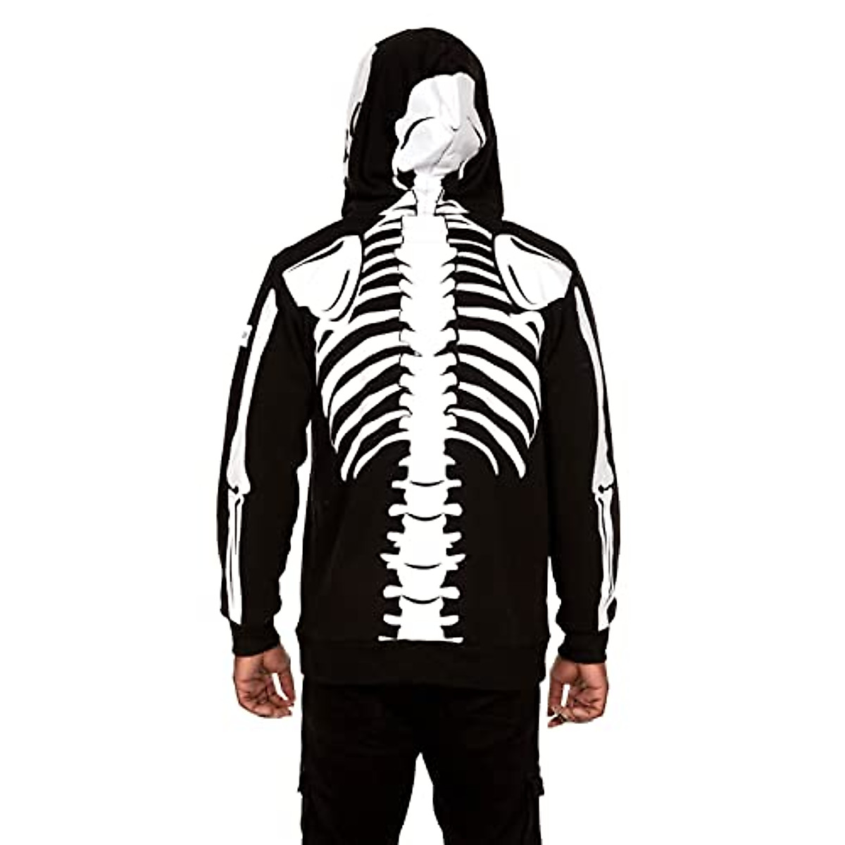 Tipsy Elves Casual Skeleton Hoodie Black White Halloween Costume Size Medium