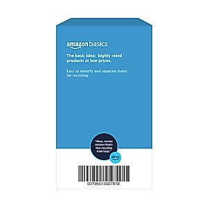 Amazon Basics Blue Recycling Trash Bags, Unscented, 13 Gallon, 60 count, Pack of 1
