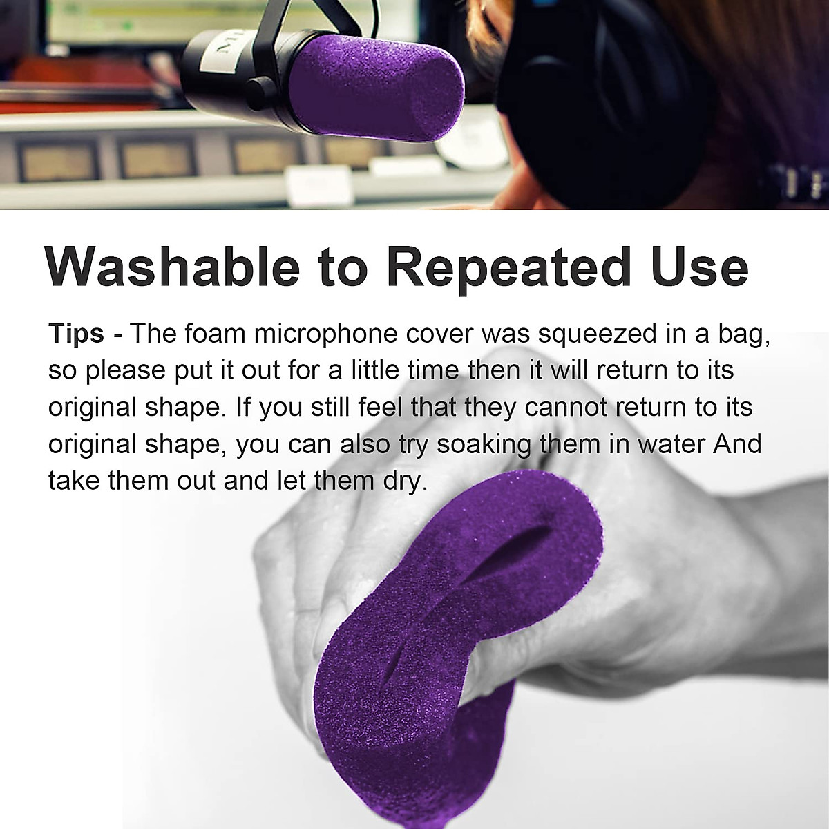 Fielect 5Pcs Microphone Cover Sponge Foam Mic Cover Handheld Microphone Windscreen Shield Protection Micro Foam Filter Purple for KTV Broadcasting