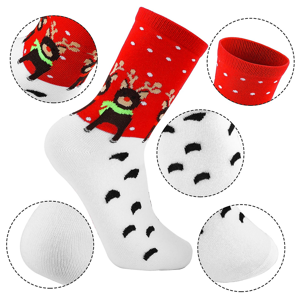 Cooraby 24 Pairs Women Christmas Socks Warm Cotton Crew Xmas Socks for Girls Women Christmas Gifts