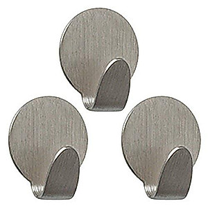 Spectrum Diversified Medium Round Set of 3 Steel Hooked Refrigerator, Sturdy Hooks & Strong Magnets Kitchen, Office, Locker & More, Brushed Nickel, 3 Piece