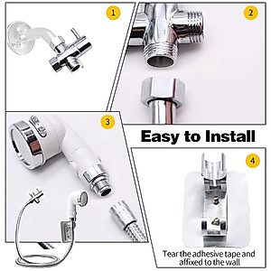 Dog Shower Attachment, Pet Shower Sprayer for Pet Bathing and Dog Washing, Including Brass Shower Head Diverter Valve + Handheld Shower Head + Shower Hose + Holder, Sprayer Kit for Hair Washing