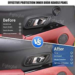 Fit for Toyota Supra GR A90 A91 MK5 2019-2024 Inner Door Handle Frame, ABS Door Inner Grab Handle Trim Cover Sticker, Car Interior Decoration Accessories, 2 PCS (Carbon Fiber Pattern Black)