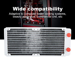Water Cooling Radiator,240mm Computer Water Cooling White Copper Heat Sink with 12 Pipes,PC Water-Cooled Tube Easy to Install,Suitable for Computer Water Cooling Systems,Beauty Apparatus
