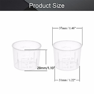 Othmro Measuring Cup 15ml PP Plastic Graduated Beaker Transparent for Lab Kitchen Liquids 50pcs