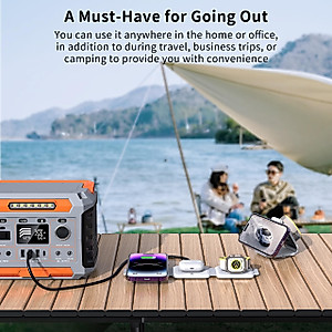 3 in 1 Portable Magnetic Wireless Charger, Fast Charging Travel Wireless Charging Station, Foldable Wireless Charging Stand for iPhone15/14/13/12 Series, AirPods Pro/3/2, Apple Watch(Adapter Included)