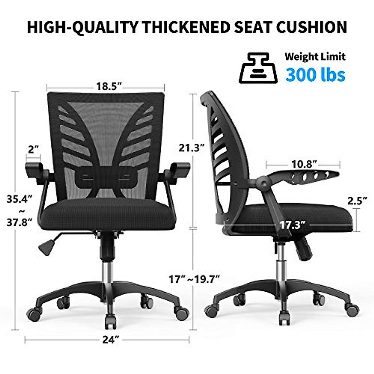 NOBLEWELL HOME Chair-NWOC2B Home Office Chair, Nylon, Black