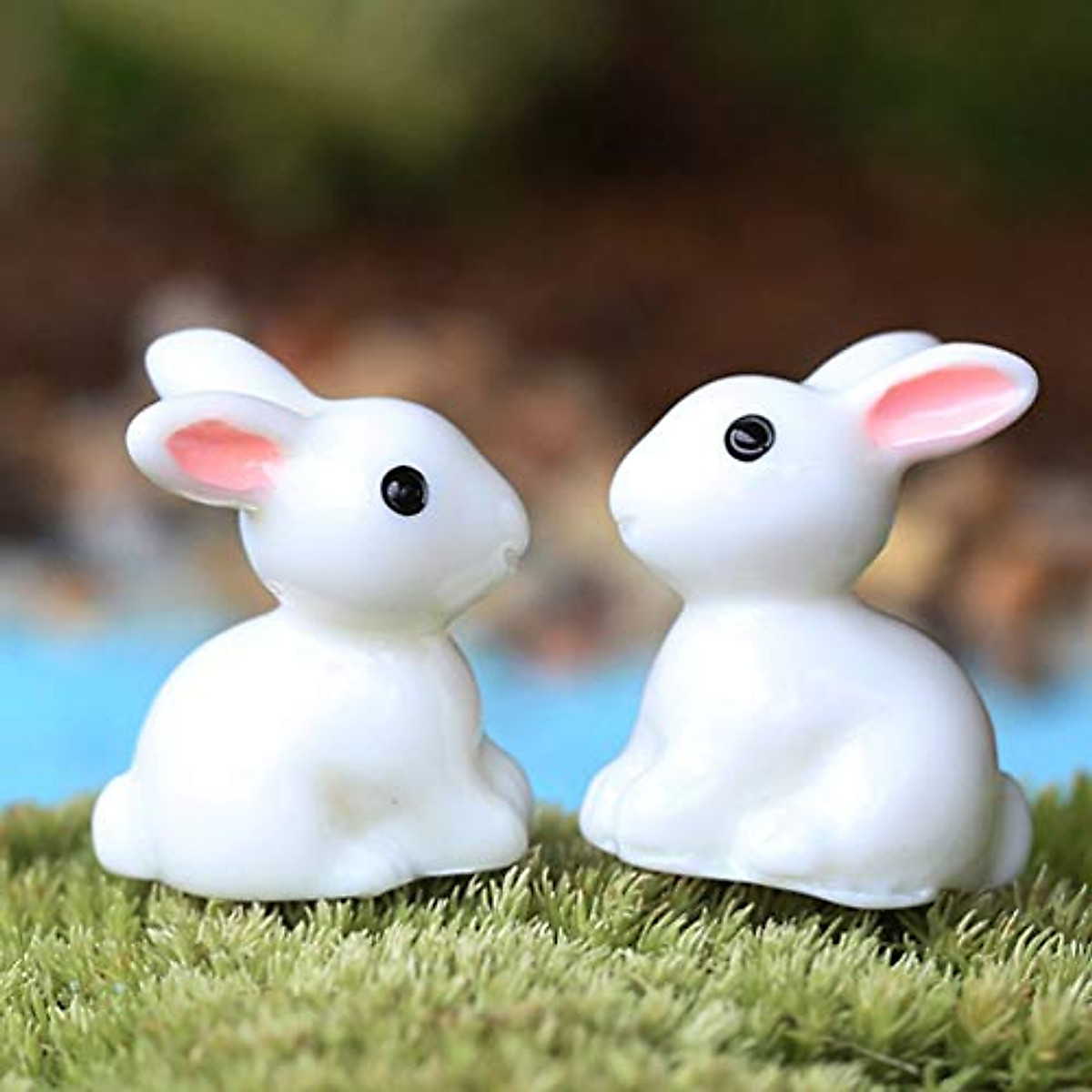 Hemoton Bunny Rabbit Miniature 20pcs Micro Landscape Ornament White Resin Mushroom Figure Mushroom Accessories