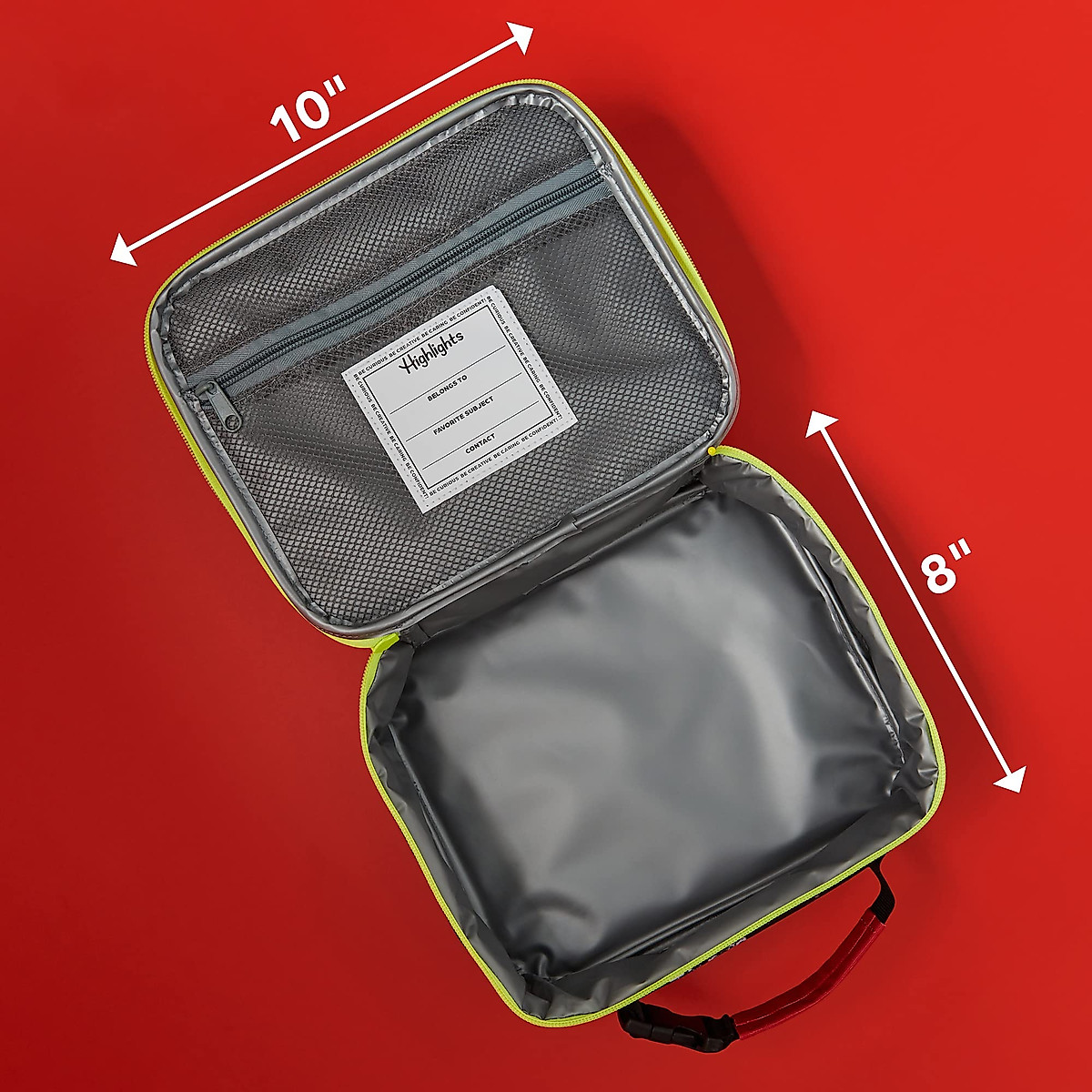 Highlights for Children Lunch Box for Kids, Reusable Insulated Lunch Boxes for Boys and Girls, Food-Safe Easy-Clean Lunch Bag for School (Space Glow-in-the-Dark - Black)