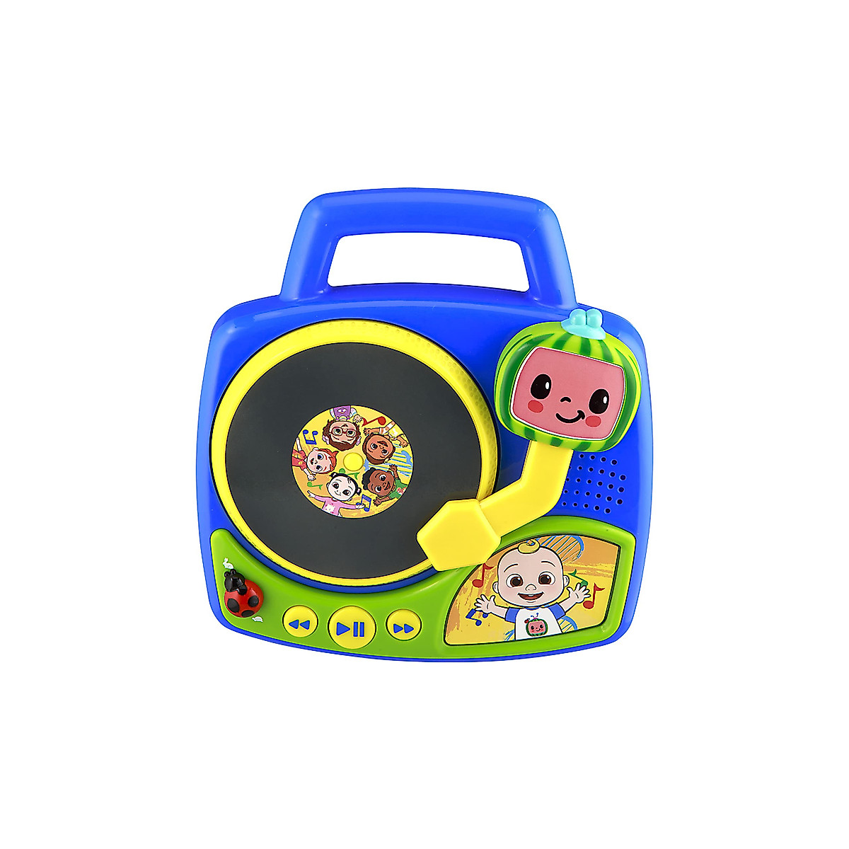 eKids Cocomelon Toy Turntable for Toddlers with Built-in Nursery Rhymes and Sound Effects for Fans of Cocomelon Toys