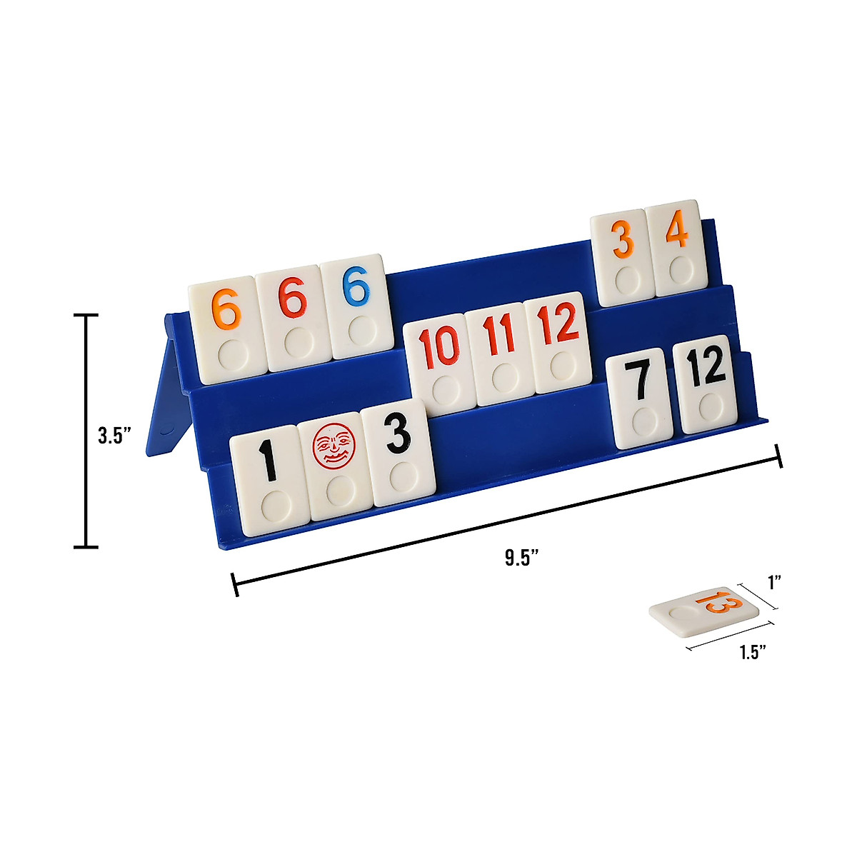 Point Games Classic Rummy Cube Game Full Size, with 3 Tier Foldable Racks and Tiles, in a Super Durable Canvas Travel Bag