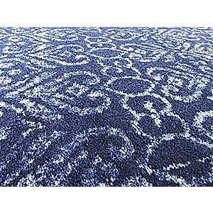 Unique Loom Del Mar Collection Area Rug-Transitional Inspired with Modern Contemporary Design, Rectangular 9' 0" x 12' 2", Blue/Navy Blue