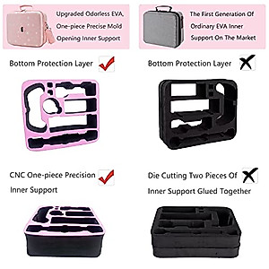 Portable Hard Shell Nintendo Switch Case Compatible with Nintendo Switch/Switch OLED Model, Deluxe Travel Storage Protective Carrying Case Bag for Switch Console Pro Controller Accessories-Pink