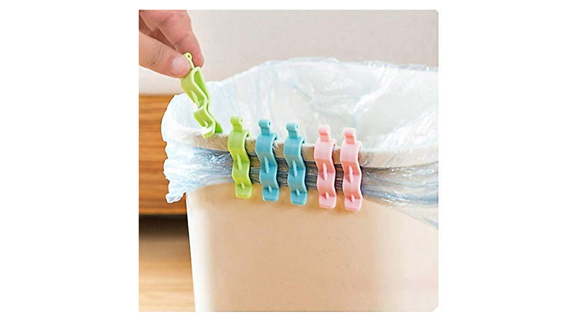 Onsinic 6pcs Bin Bag Clips for Easy Kitchen Waste Management