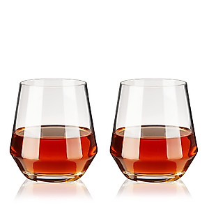 True Whiskey Glass & Ice Sphere Set, 2 Whiskey Tumblers, 1 Ice Sphere Mold, Bourbon Glass Set, cool gadgets for men, ice mold, rocks glasses, cocktail set