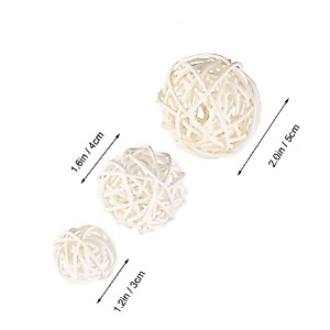 ifundom Wicker Rattan Balls, 15 PCS Decorative Balls Vase Fillers for Home Decor Centerpieces Bowl Orbs Craft Wedding Party Garden Christmas Tree Decoration House Ornaments
