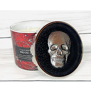 Bath and Body Works Vampire Blood with Skull Lid 3-Wick Candle