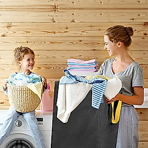 Laundry Basket,Collapsible Tall Large Dirty Clothes Laundry Hamper,Organizer Storage Bins with Carry Handles,Large Dirty Clothes Hamper For Bedroom Clothes Toys Storage with Support Stick,Lid,75L