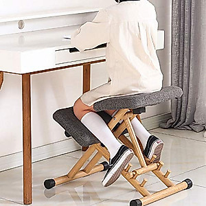 WYKDD Ergonomical Designed Kneeling Chair Stool Handle Height Adjust Office Knee Ergonomic Correct Posture (Color : E)