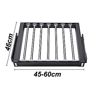 FKhanger Wardrobe Drawer Trouser Rack with Buffer System,Pull-Out Closet Scarf Jeans Storage Sliding Rail,(45-120cm) Adjustable Width (Size : (45-60) 46cm)