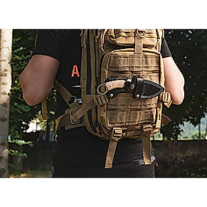 LionSTEEL H2 Karambit Style Fixed Blade EDC Hunting Hiking and Outdoor Knife, G10 and Micarta Handles, M390 Super Steel, Leather Sheath Included, Black G10