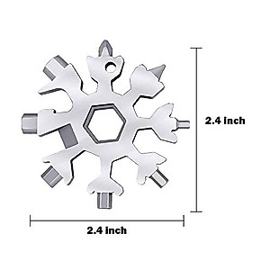 18-in-1 Snowflakes Multi Tool, Stainless Steel Keychain Multitool Portable Snowboarding Screwdriver -Bottle Opener for Christmas Gift for Mens